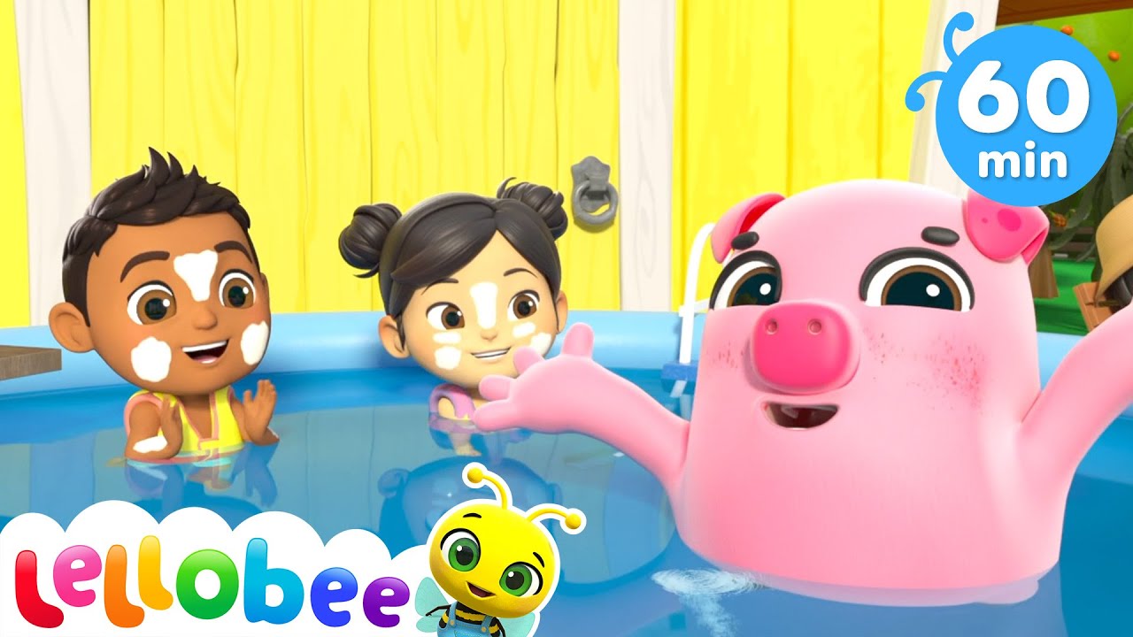 Swimming Pool Splashes! | Lellobee City Farm | Kids Cartoons & Nursery ...