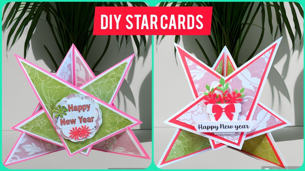 DIY Star Cards / 2024 Happy New Year Greeting Card Ideas - YouTube