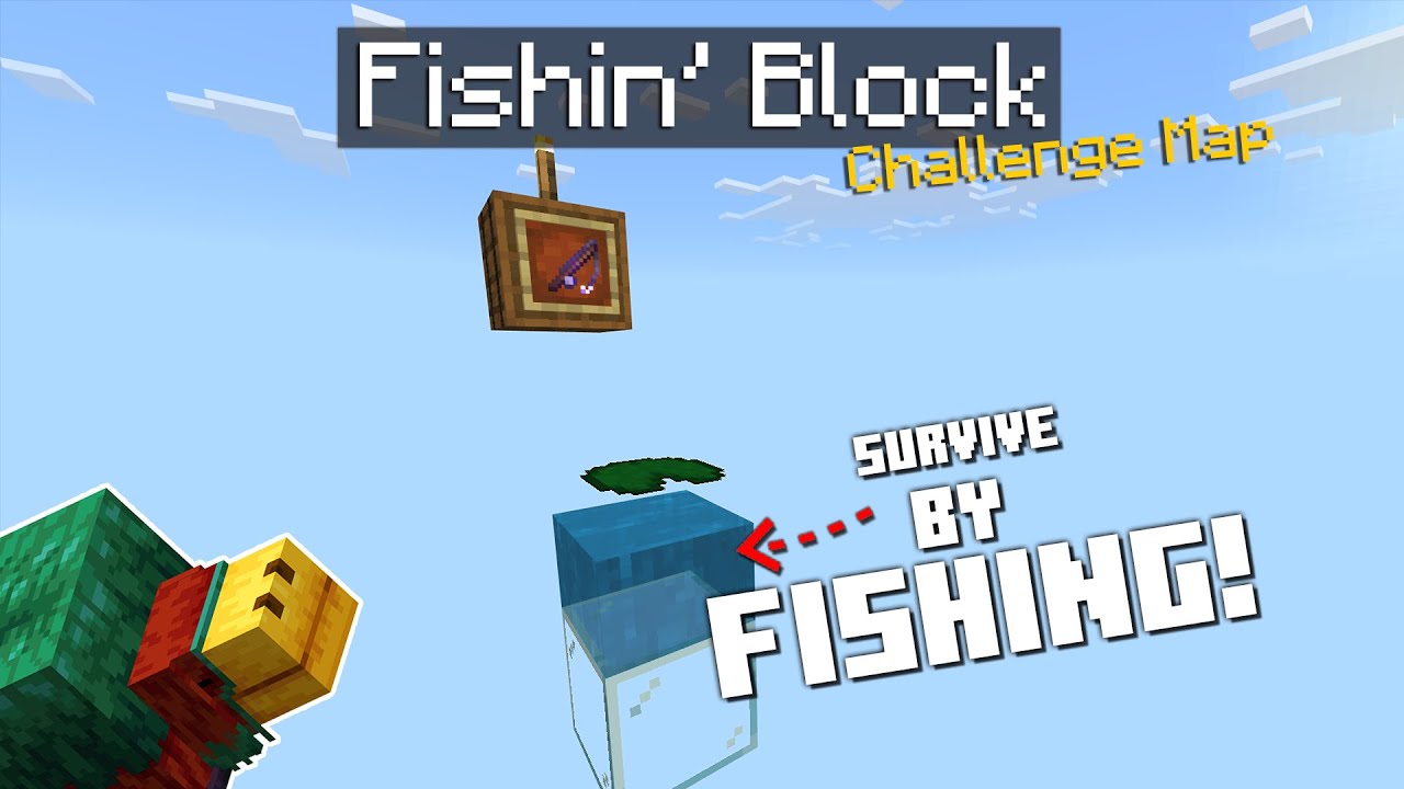 Can you Beat Minecraft by Only Fishing? | Fishin' Block 1.20 Free Map w ...