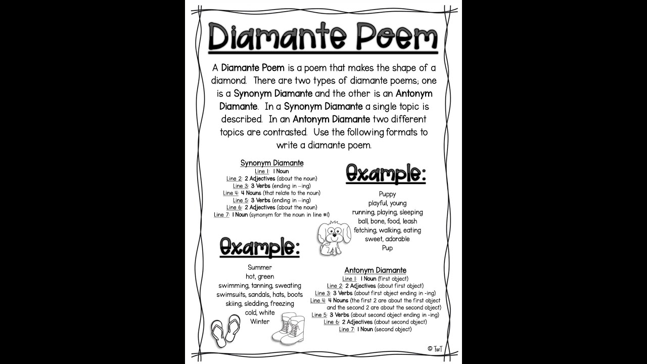 Diamante Poem By Ms. Johnson - YouTube