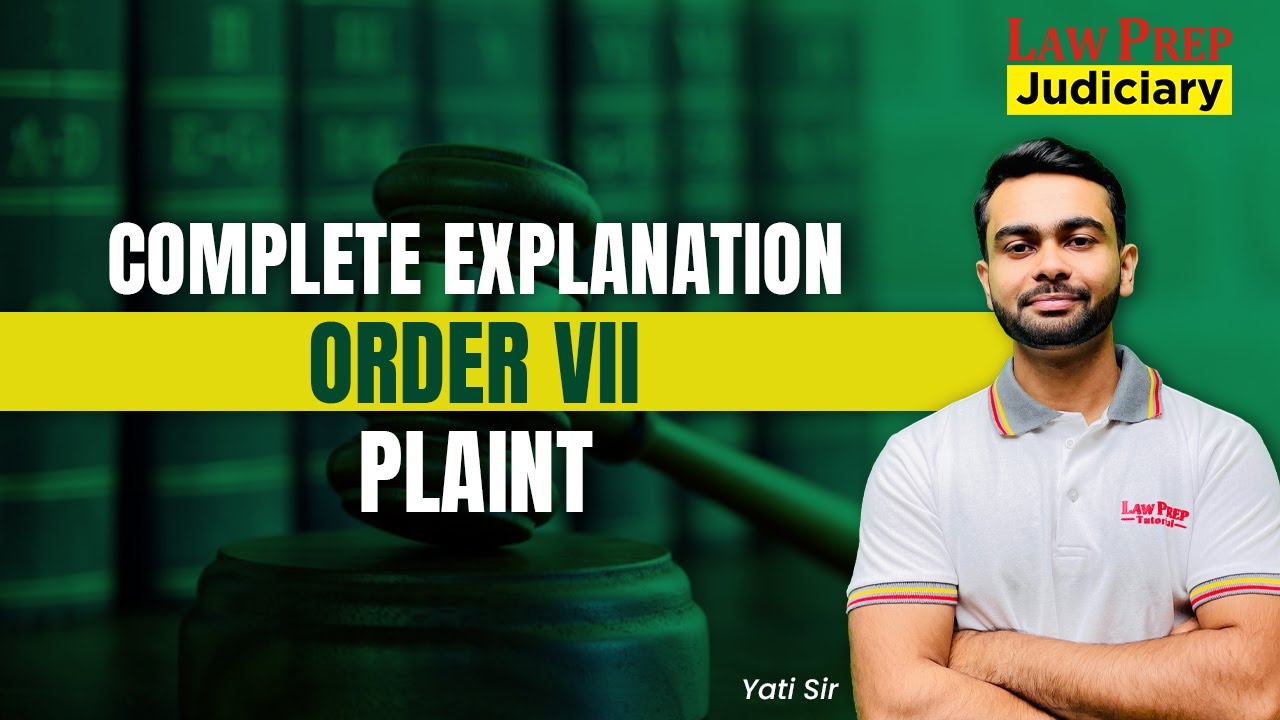 Order VII CPC - Plaint | Pleading and Drafting | JLO Vacancy 2023 - YouTube