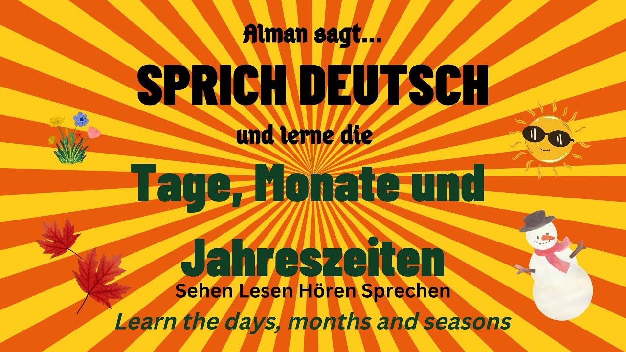 Deutsch lernen: Tage Monate Jahreszeiten. Learn German fast & easy ...