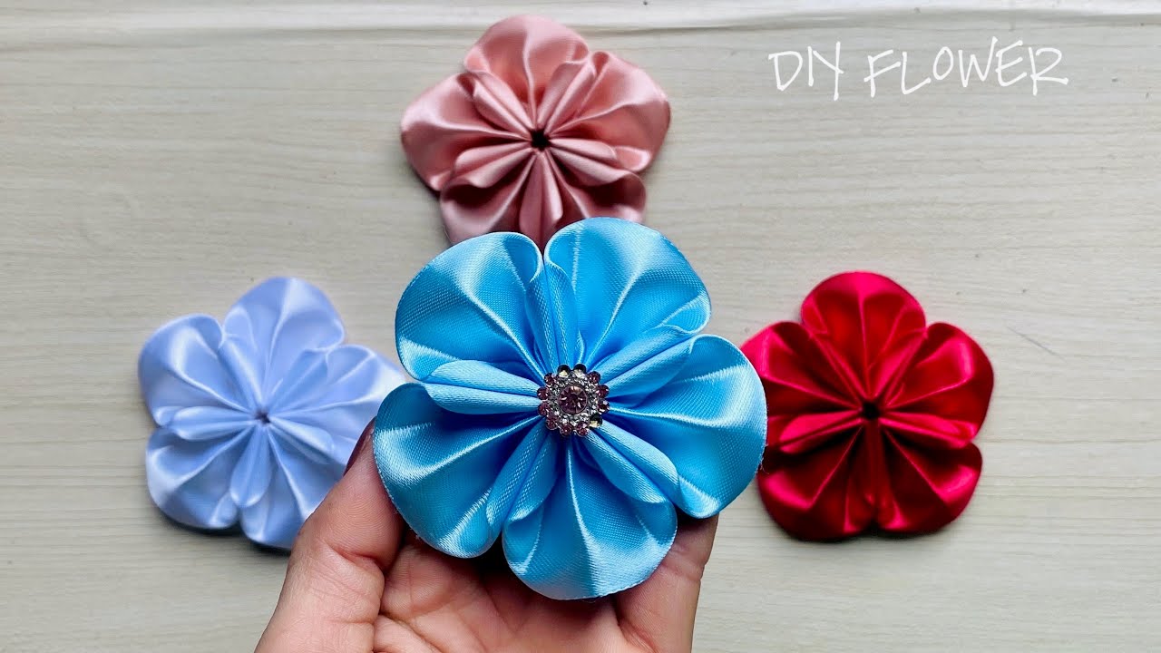 Handmade diy ribbon flowers | Super Easy !! Flower Making Ideas with ...