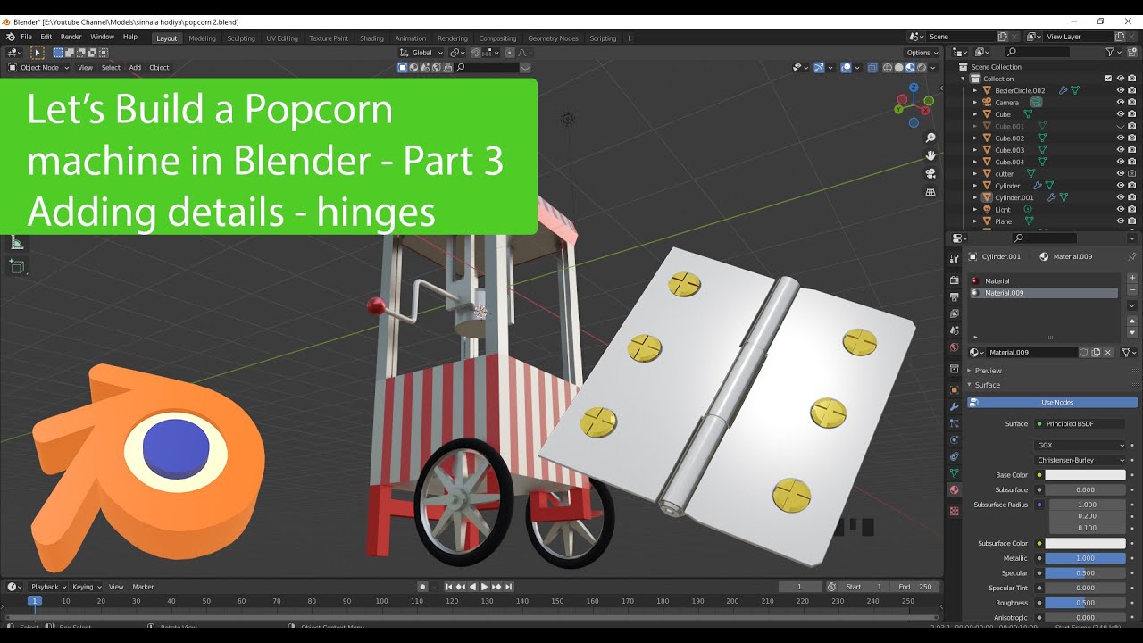 Building a simple popcorn machine - part3 - blender tutorial ...