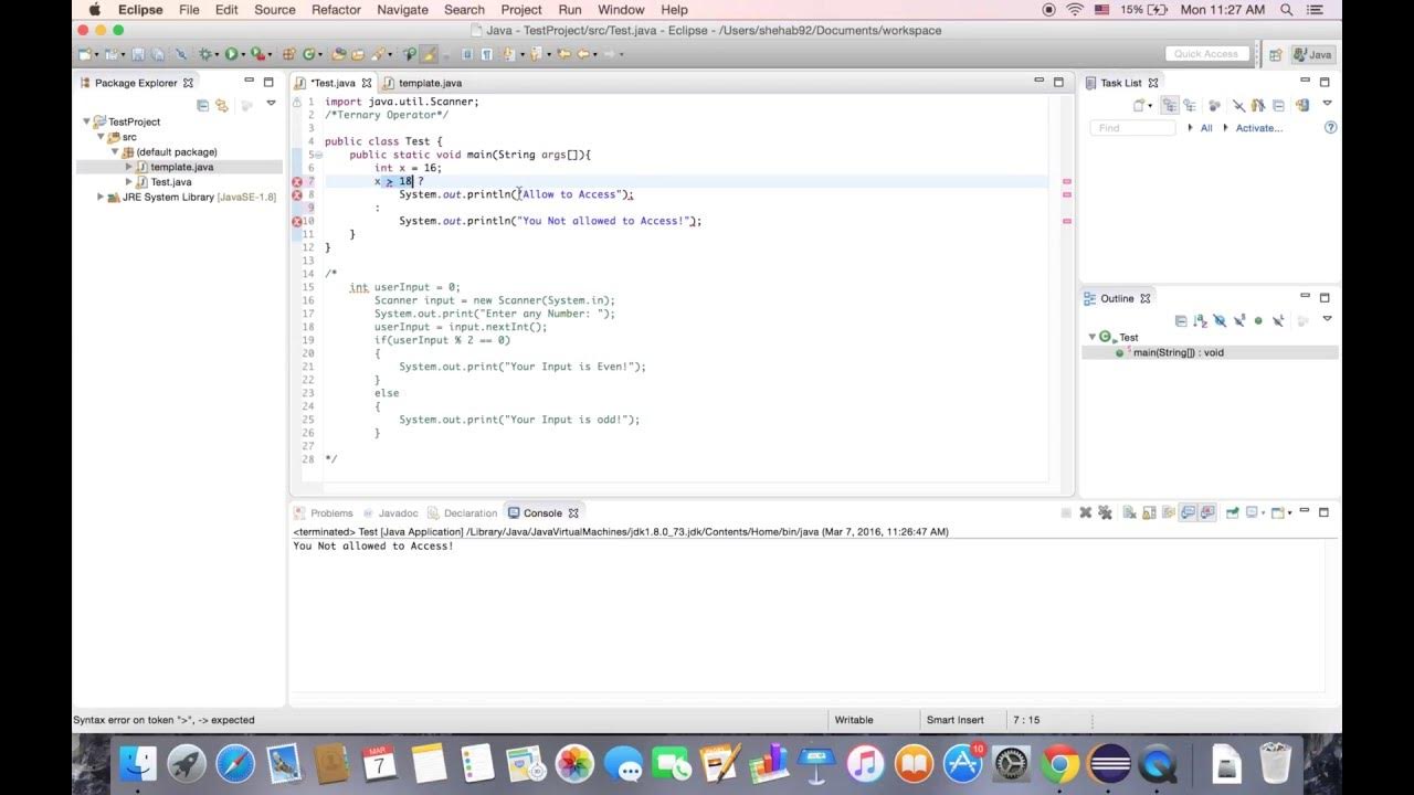 16 - Java Tutorials For Beginners - Ternary Operator[بالعربي] - YouTube