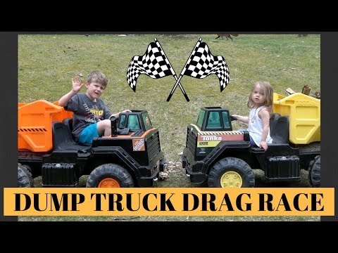 DUMP TRUCK DRAG RACING - YouTube