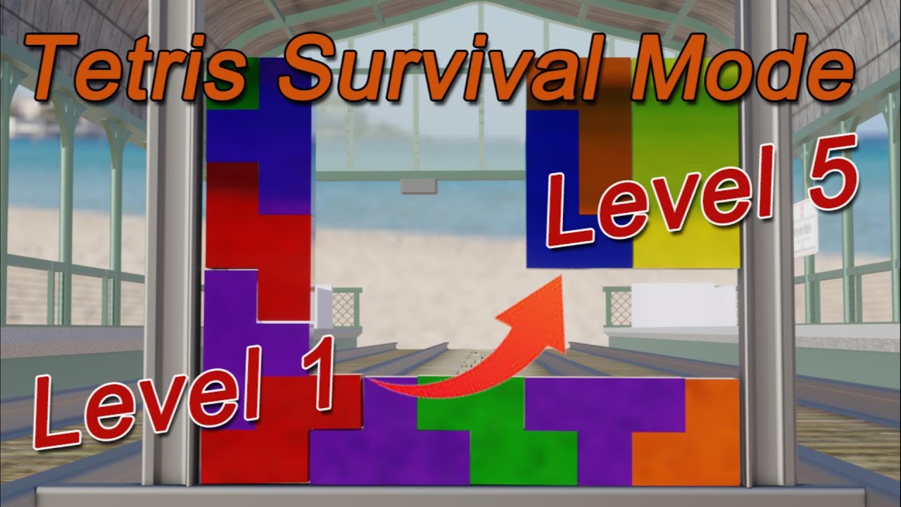 Tetris Survival Mode level 1 to level 5 Softbody Simulation - YouTube
