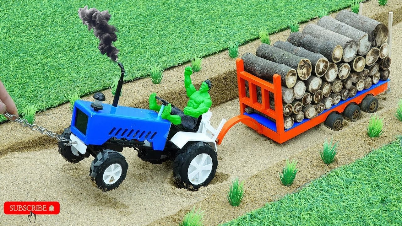 Diy tractor trolley pickup Green Fodder cow,pig,sheep || farm animal ...