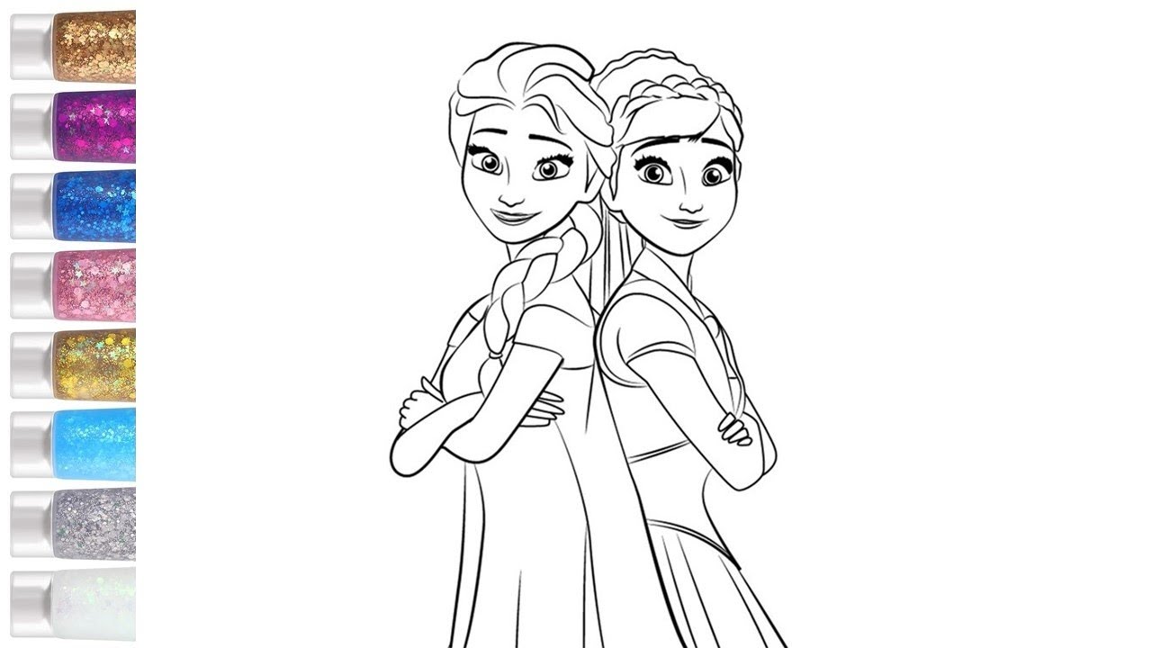 Elsa Frozen Drawing, Painting And Coloring For Kids, Toddlers || Cute ...