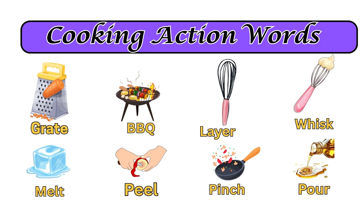 Cooking Action Words for Kids | Fun English Verbs in the Kitchen! |# ...