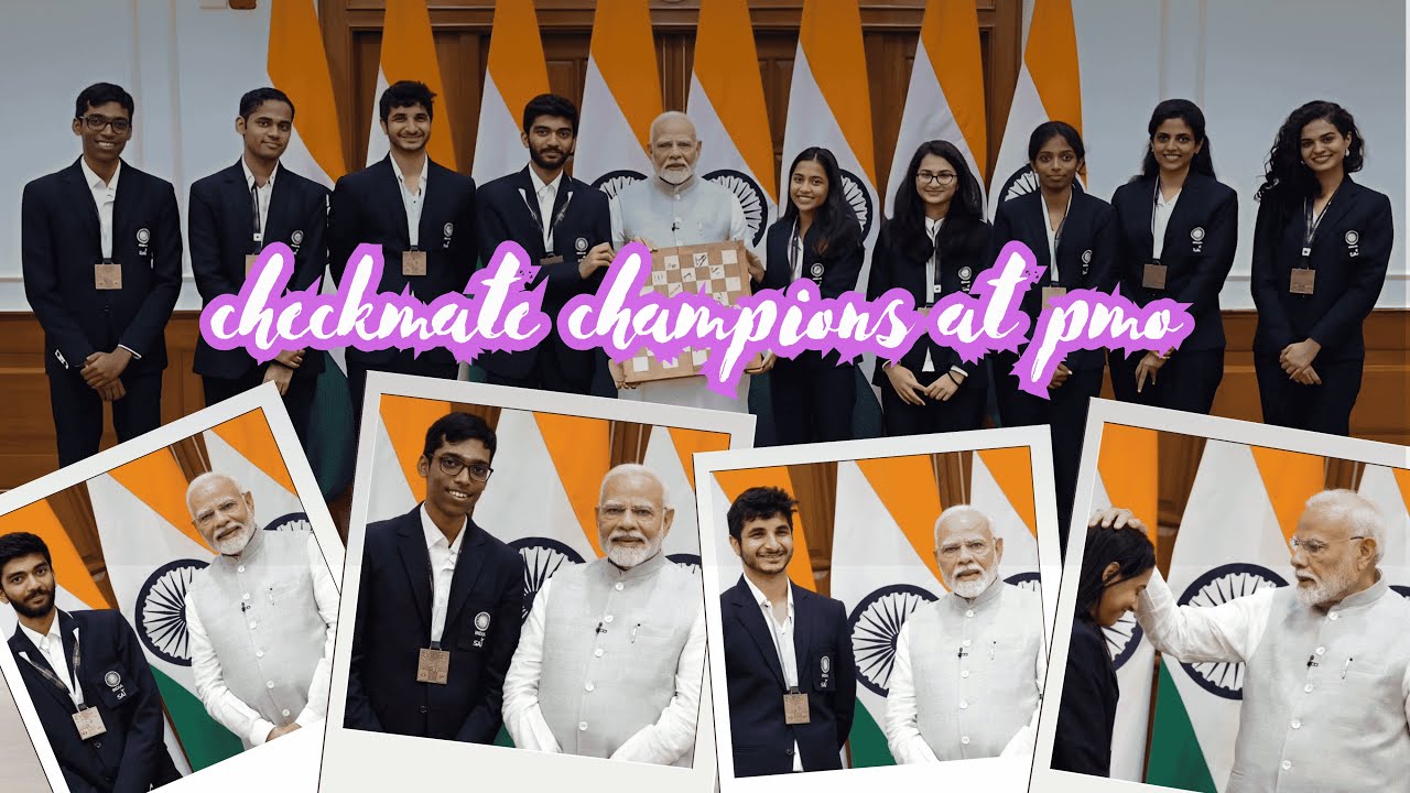 CHECKMATE CHAMPIONS AT PMO | CHESS | TEAM INDIA | GOLD MEDAL - YouTube