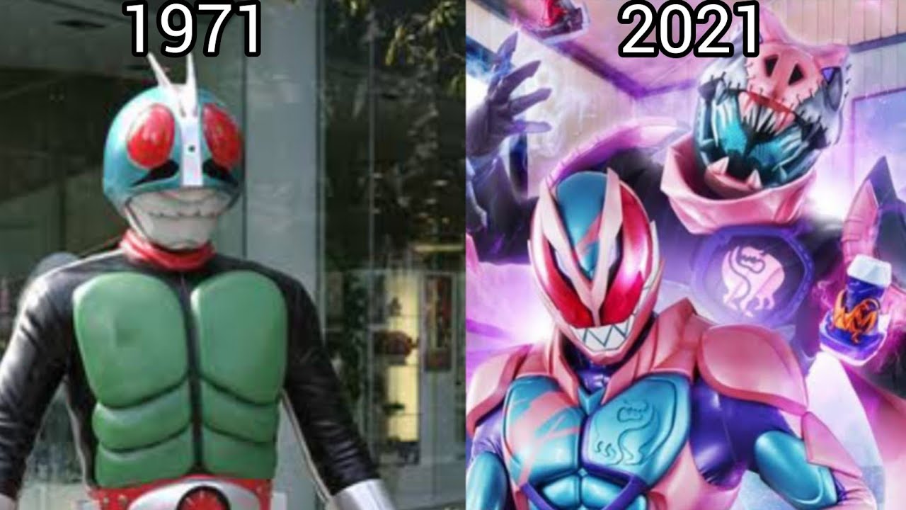 Evolution of Kamen Rider [1971-2021] in 1 minute - YouTube