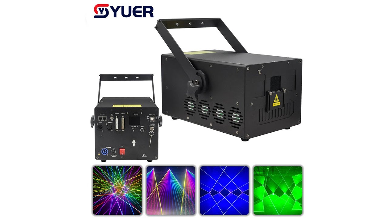 YUER™️ RGB 15W ILDA 40Kpps Animation Scanner Projector Beam Laser Stage ...
