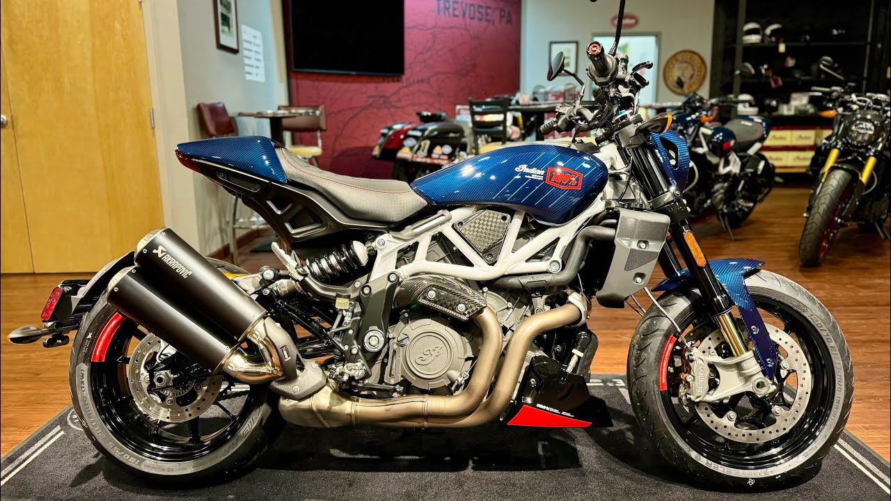 2024 Indian FTR x 100% R Carbon Blue Candy Carbon - YouTube