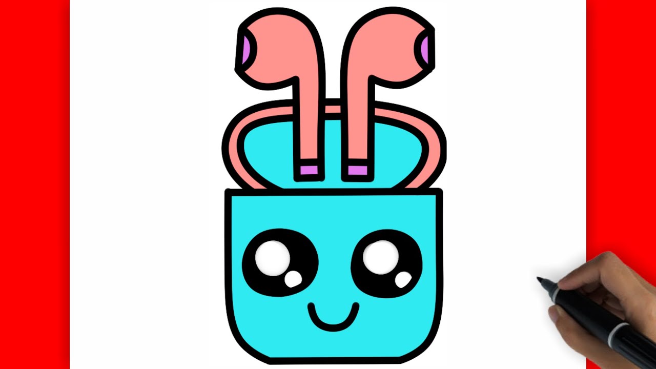 HOW TO DRAW APPLE AIRPODS EASY | CUTE DRAWING STEP BY STEP - YouTube