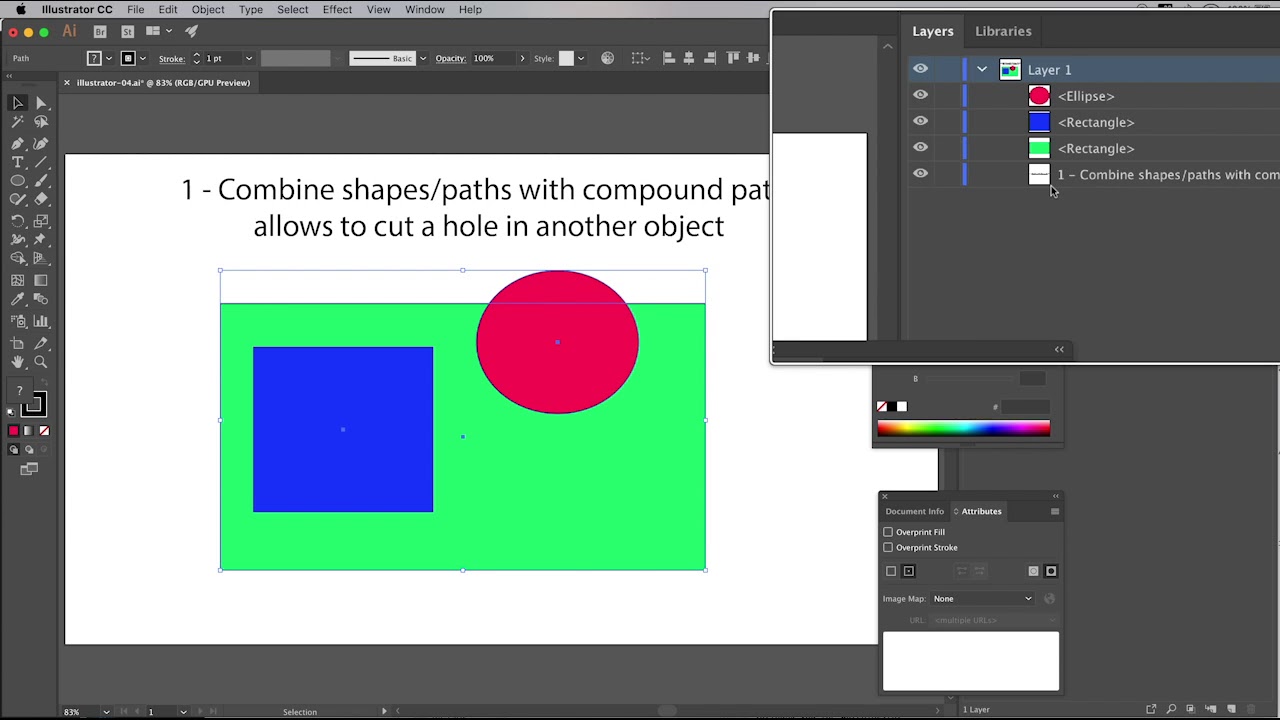 Illustrator Combine Shapes With Compound Path YouTube Illustrator Combine Shapes With Compound Path YouTube