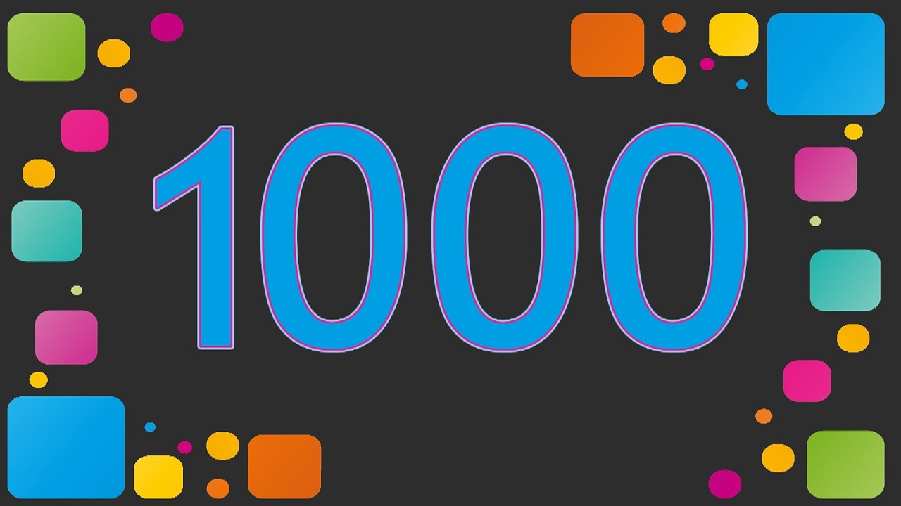 Números de 1 a 1000 coloridos 3D | 1-1000 - YouTube