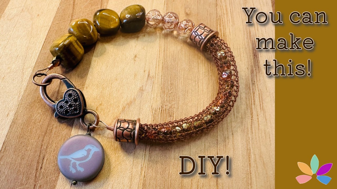 Gorgeous Asymmetrical Bracelet using Silver Silk Hollow Mesh! - YouTube