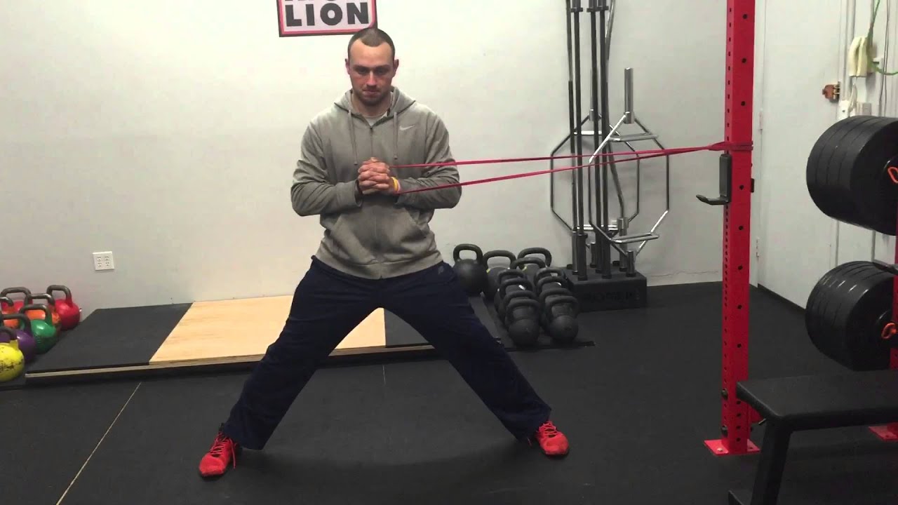 Wide-Stance Band Pallof Press - YouTube