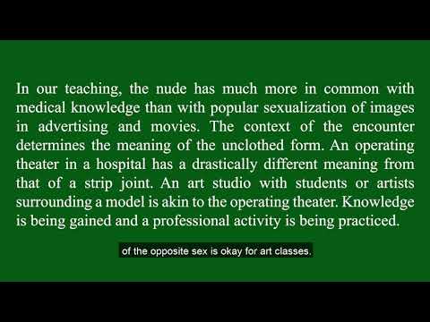 Nude Models in Art Classes