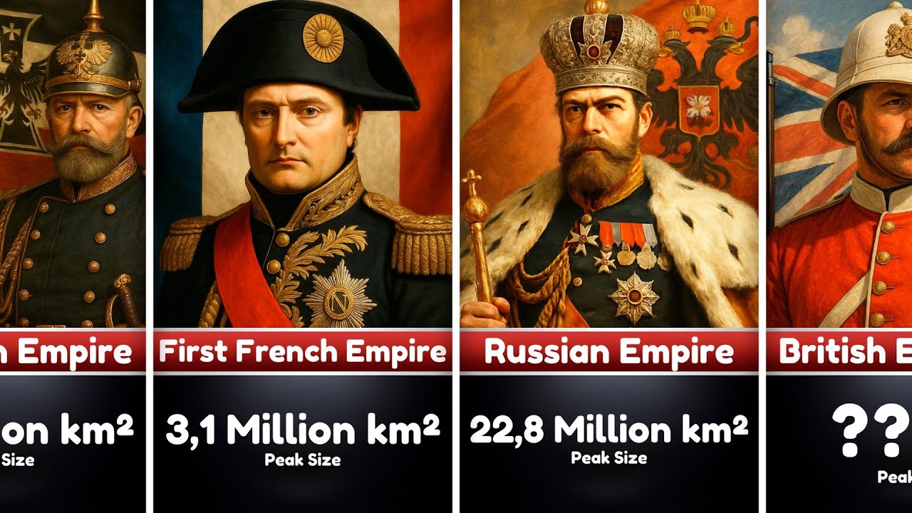Top 50 Greatest Empires In History And Why They Fell | Land Area Ranked ...