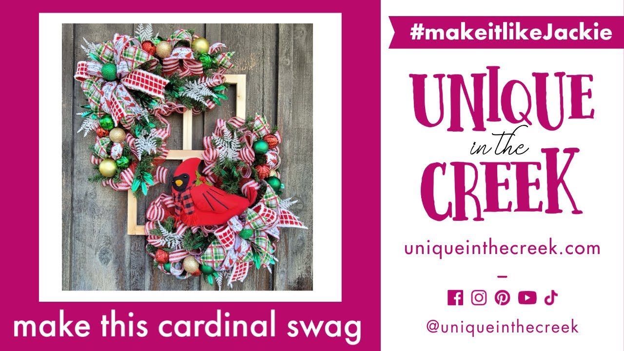 Window Pane / Corner Swag Cardinal Christmas Wreath Using UITC ...