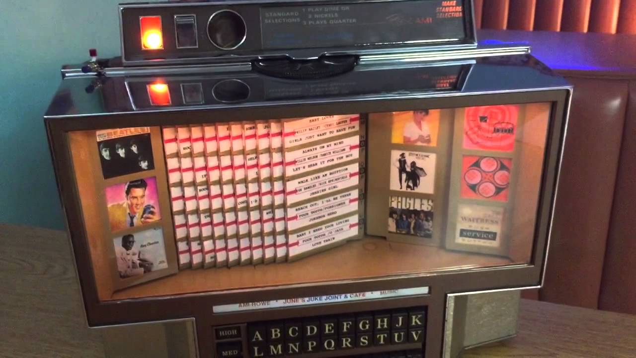 Hank Wiliams on a 1967 AMI Diner Wallbox Jukebox - YouTube