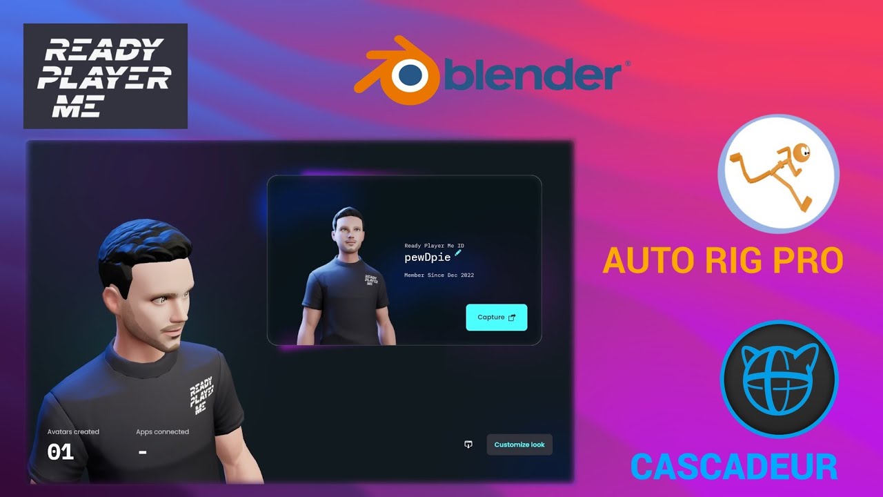 Blender to Cascadeur to Blender | Rigging pewdiepie in Blender ...