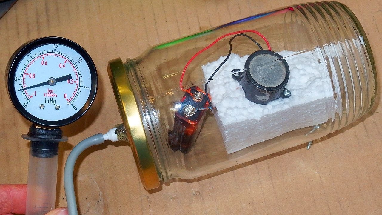 Can you hear a sound in space? Buzzer in vacuum chamber. - YouTube