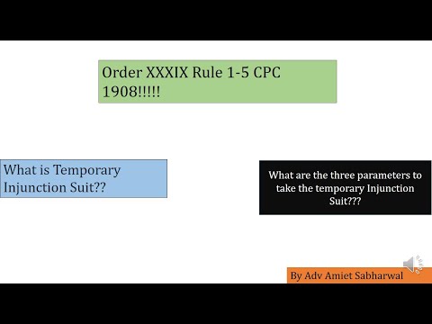 Order 39 Rule 1-5 CPC 1908 I Temporary Injunction Suit I How to take ...