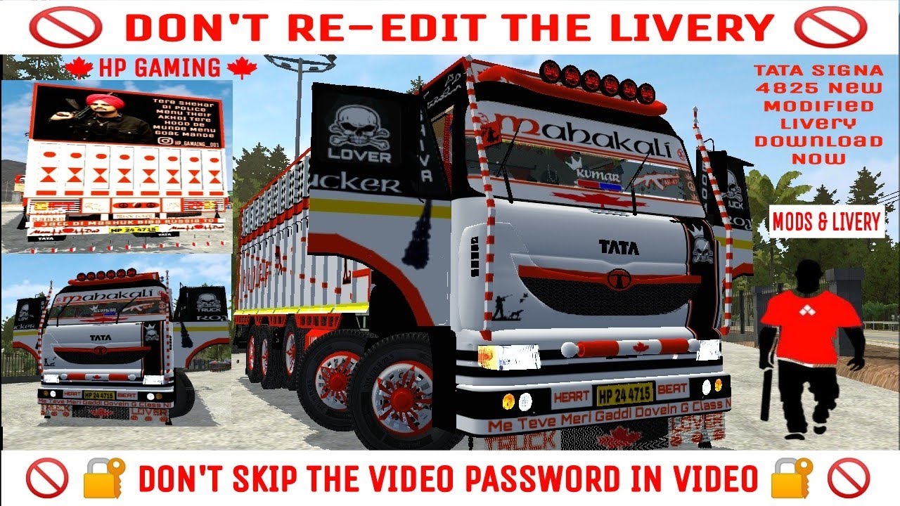 MODIFIED TATA SIGNA 4825 LIVERY // BUSSID // 🚫 DON'T RE-EDIT THE LIVERY ...