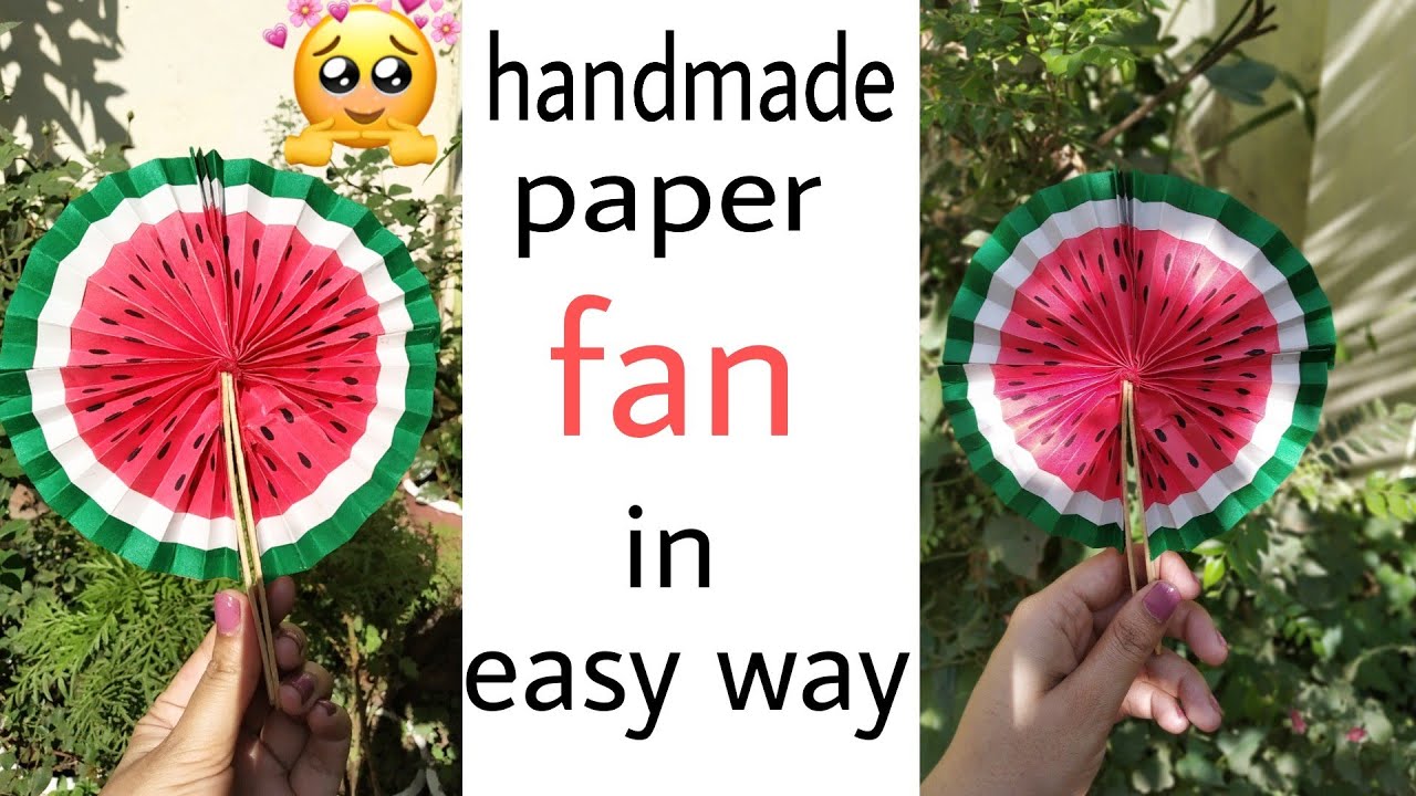 Paper pop-up fan diy | diy watermelon fan | diy paper craft | handmade ...