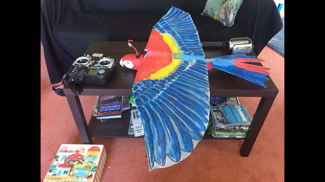 RC Scarlet Macaw Ornithopter - YouTube