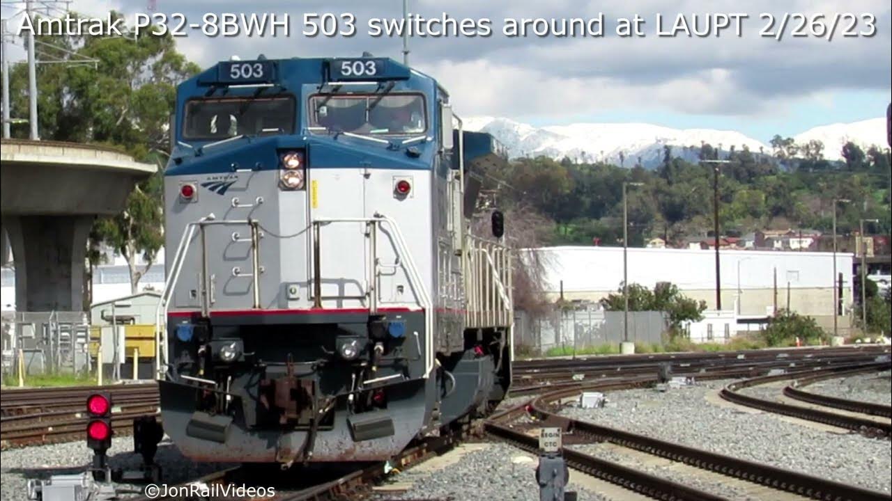 2/26/23 Pre: Amtrak 503 P32-8BWH/Dash 8 switches at LAUPT - YouTube