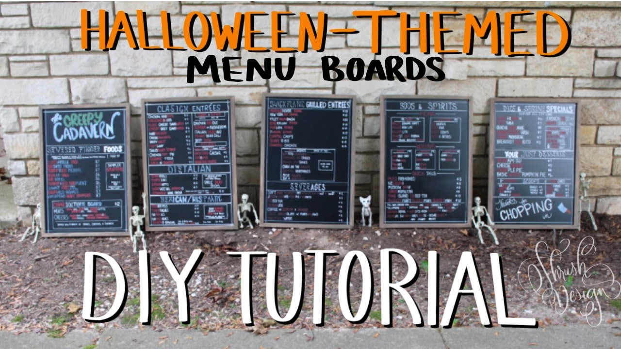 Halloween - Themed Menu Boards | Chalkboard Sign Tutorial | Creepy ...