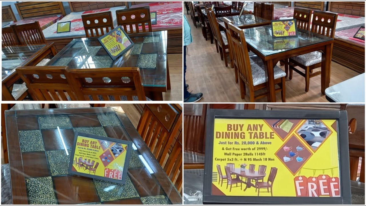 వుడెన్ 4 సీటర్ డైనింగ్ టేబుల్ II Wooden 4 Seater Dining Table #SSVF # ...