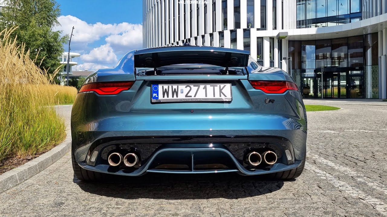 Jaguar F-Type R 5.0 V8 sound, exhaust sound, revs, launch control, cold ...