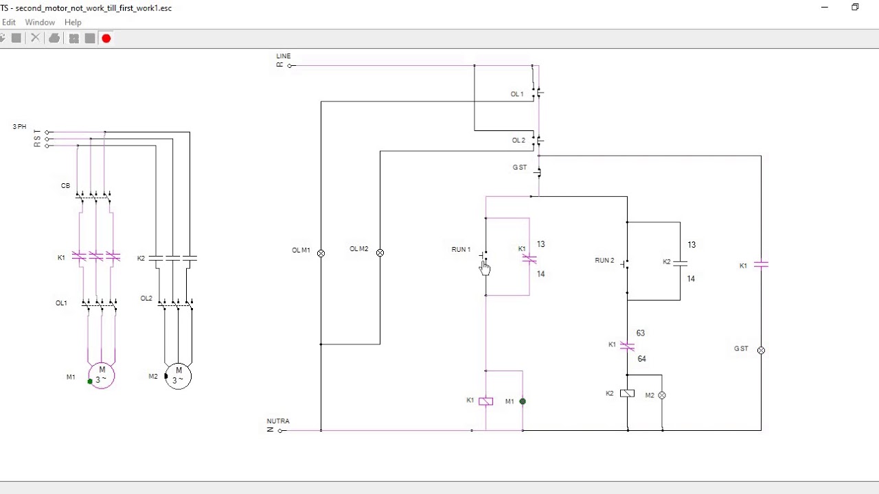 Classic Control - Different Control Circuits for two motors - YouTube