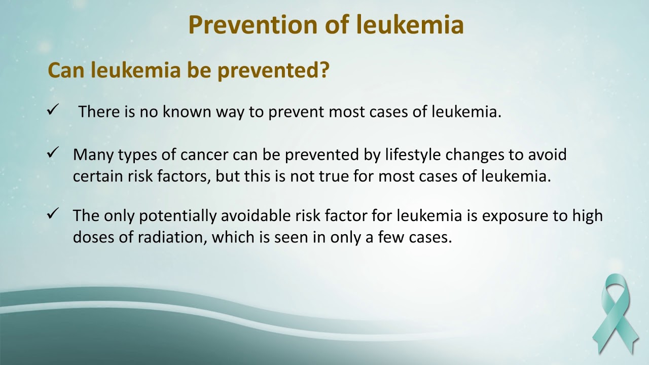 07 Prevention of leukemia - YouTube