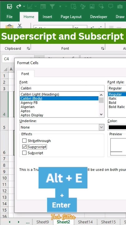Superscript and Subscript in Excel - YouTube