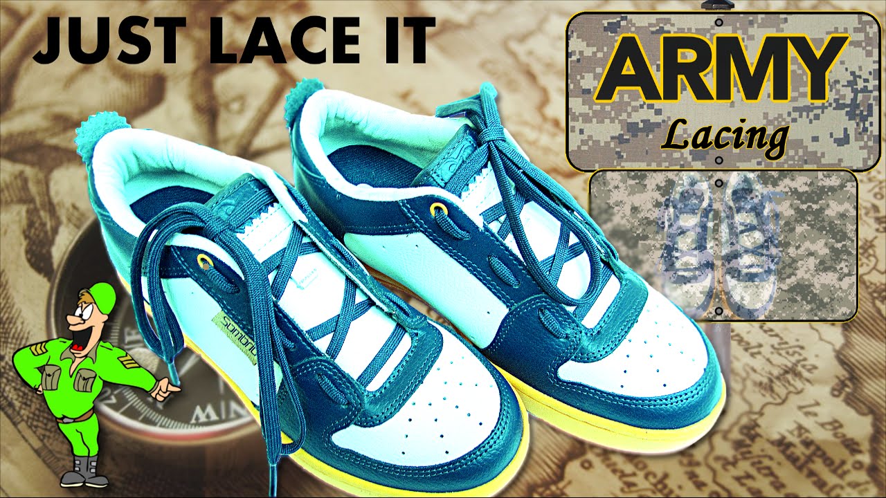 How to Cool Lace Shoes - Army Lacing - by Shoelace Styles - YouTube