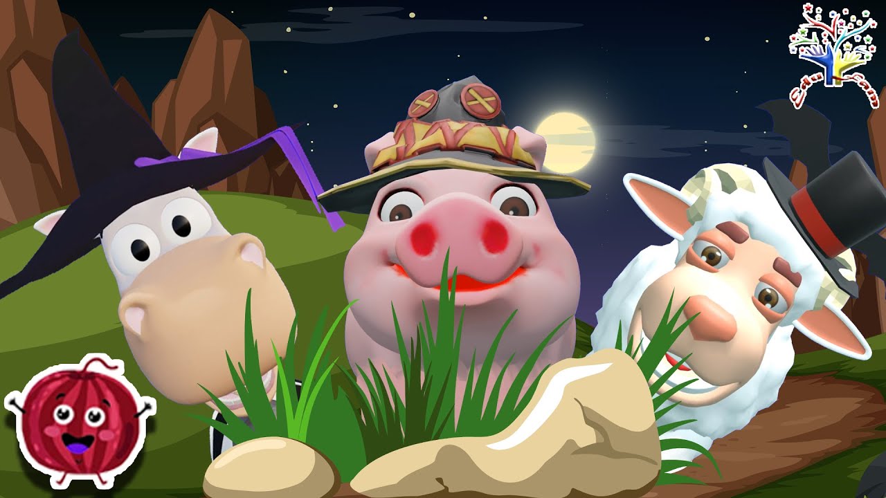 Animal Sounds Song AN2~ Farm Animals at Night | Cow, Sheep & Pig - YouTube