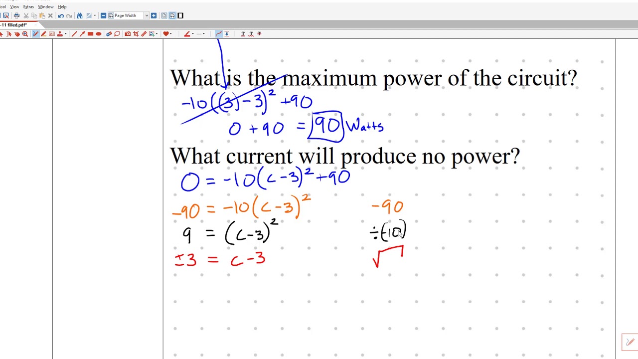 Algebra 1 notes 10-11 Quadratic Word Problems (Vertex Form) - YouTube