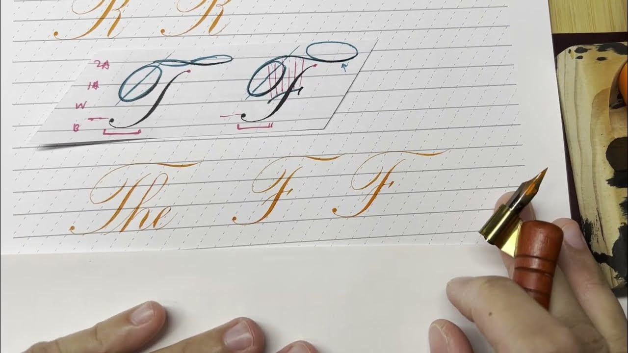 How to Write the Capital Letters T and F in Engrosser's Script - YouTube