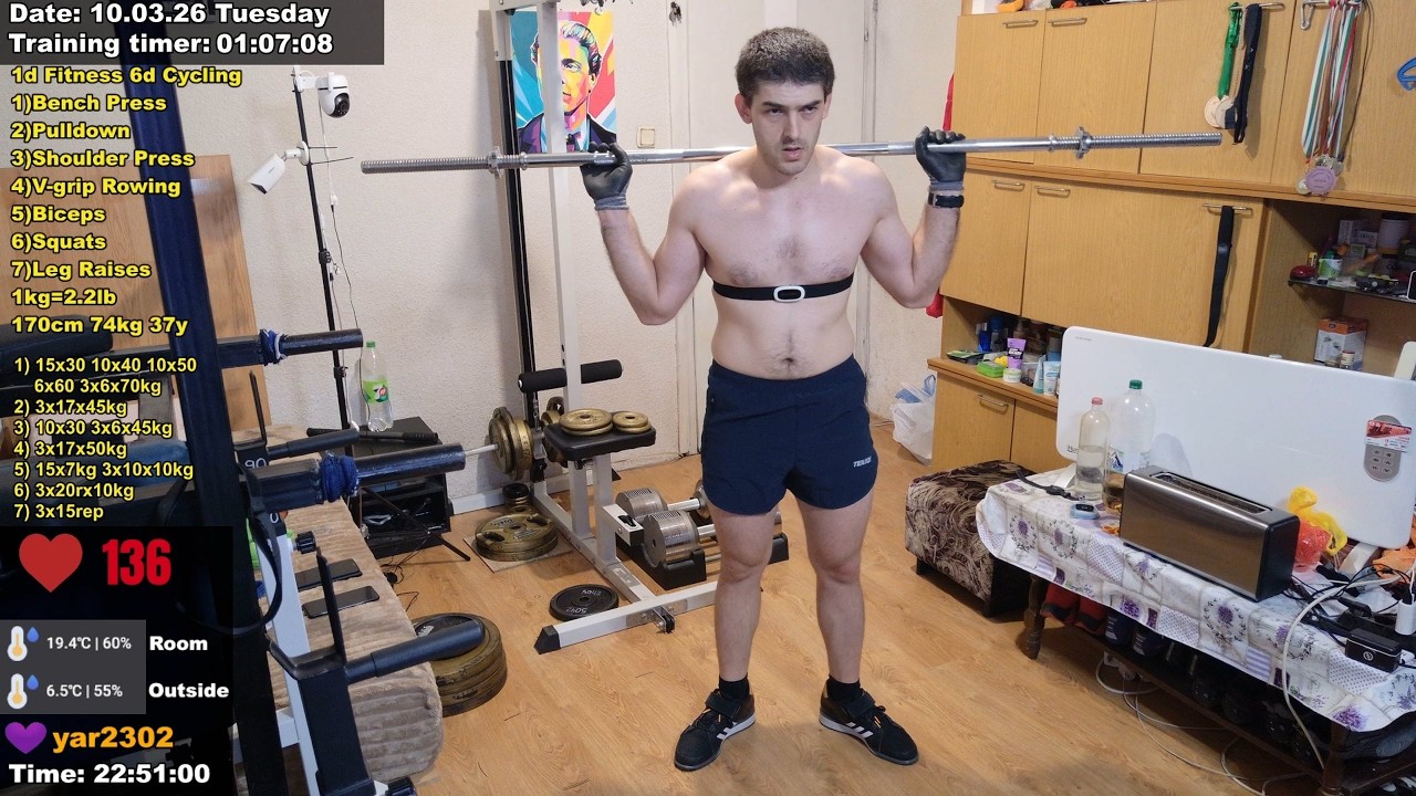 Fitness Workout Live Stream 1440p 2k 10.03.2026 fiv - YouTube