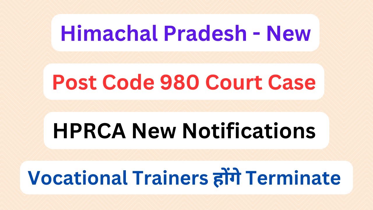 H.P || Postcode 980 Court Case || HPRCA New || Vocational Trainers News ...