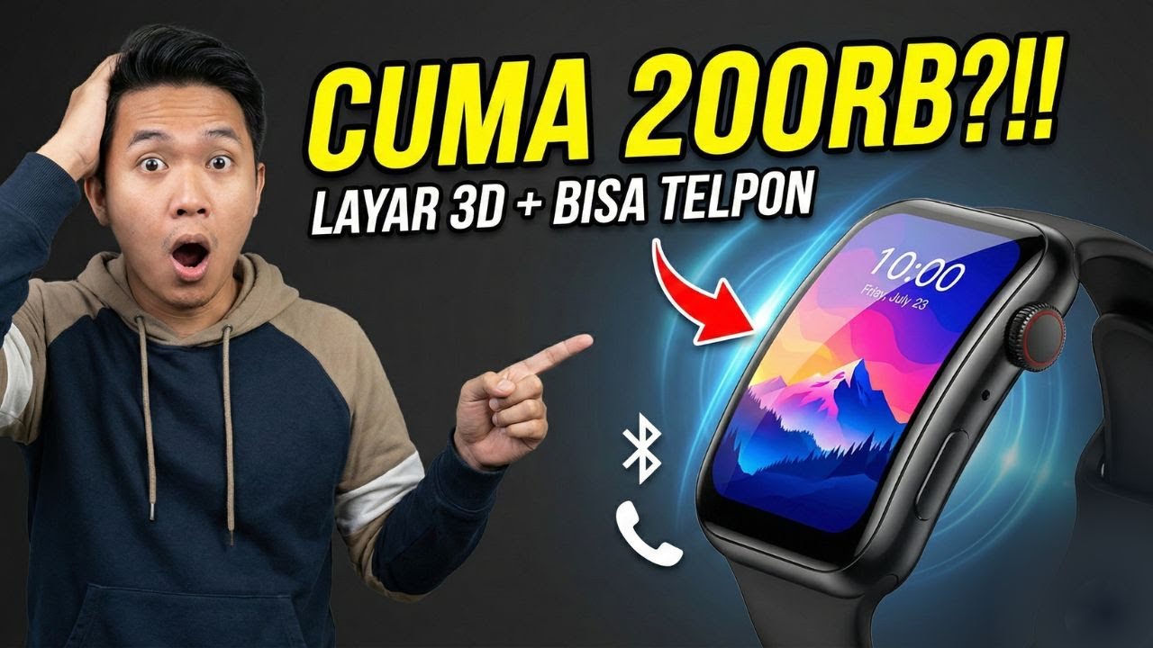SMARTWATCH MURAH TERBAIK 2025? Layar Curve! Rp200 Ribuan Bisa Bluetooth ...