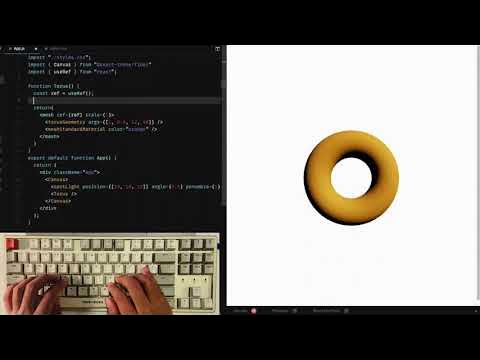 ASMR Programming | React+Three 3D DonutTorusGeometry | ASMR No Talking ...