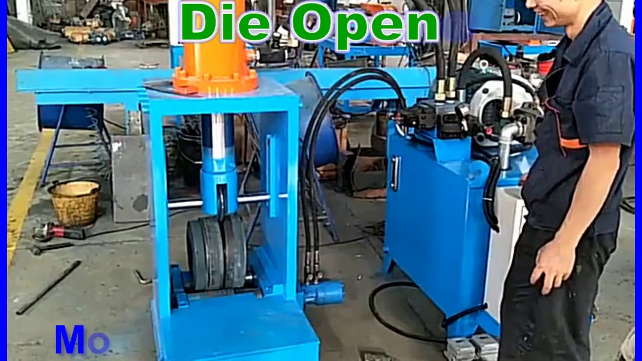Vertical die splitter for aluminum extrusion die separating - YouTube