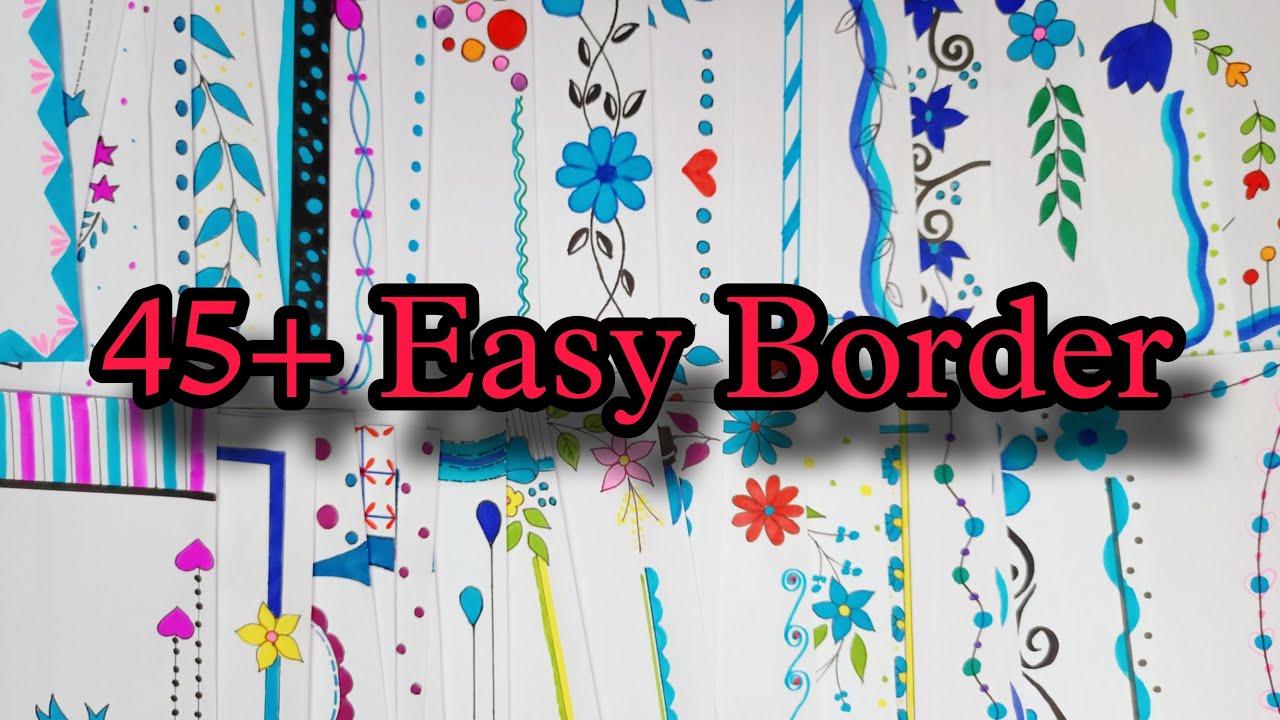 45+ easy blue border design for project file | New First page design ...